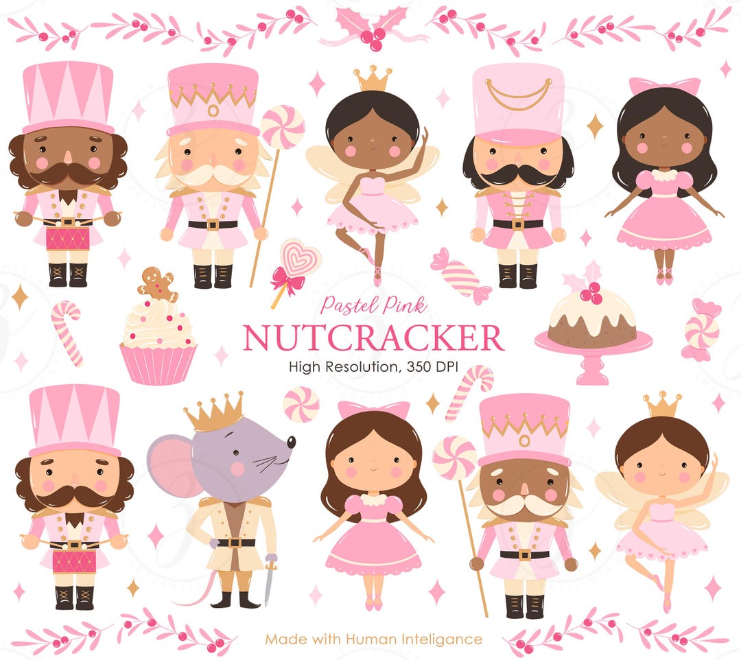 Pastel Pink Nutcracker Clipart Set | Ballet Christmas Characters ...