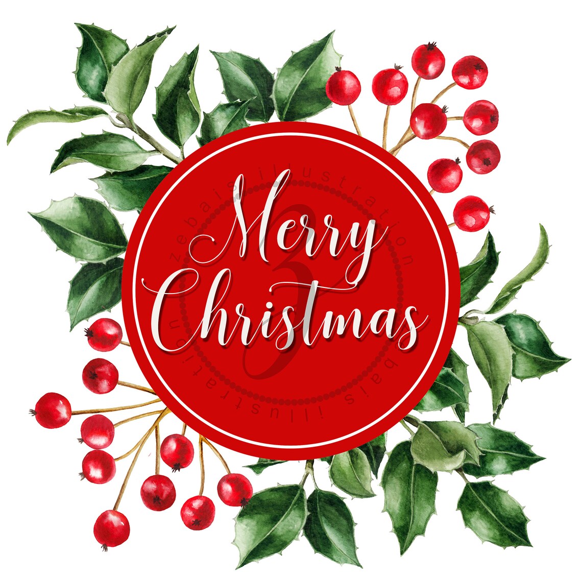 Watercolor Christmas Clipart - Etsy