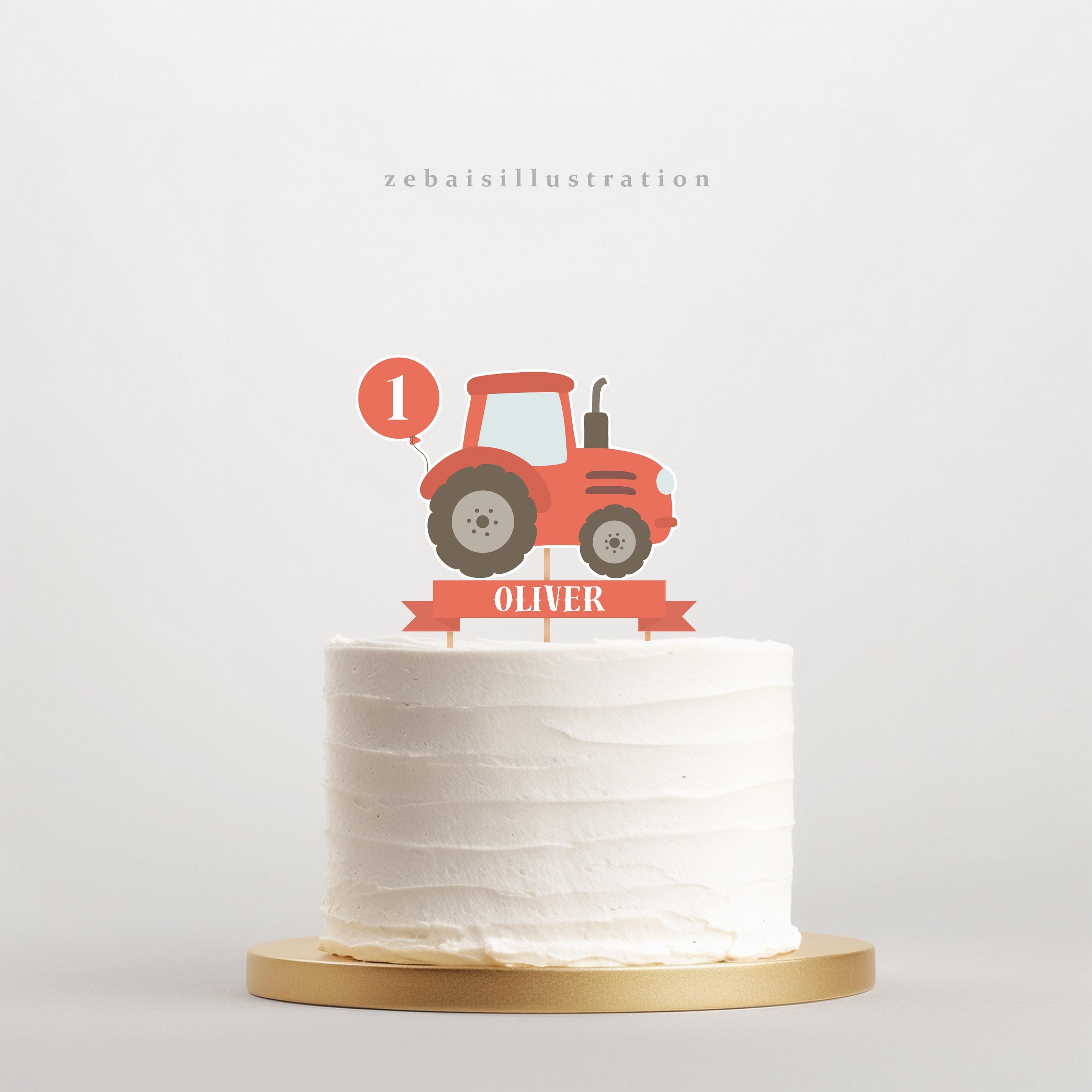 Red Tractor Cake Topper: Farm Birthday Decor (printable PDF File) - Etsy