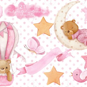 Watercolor Bear Clipart: Baby Shower Graphics (digital Download) - Etsy