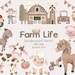Farm Animals PNG Bundle Cute Barnyard Clipart Cow, Pig, Horse & Chicken ...