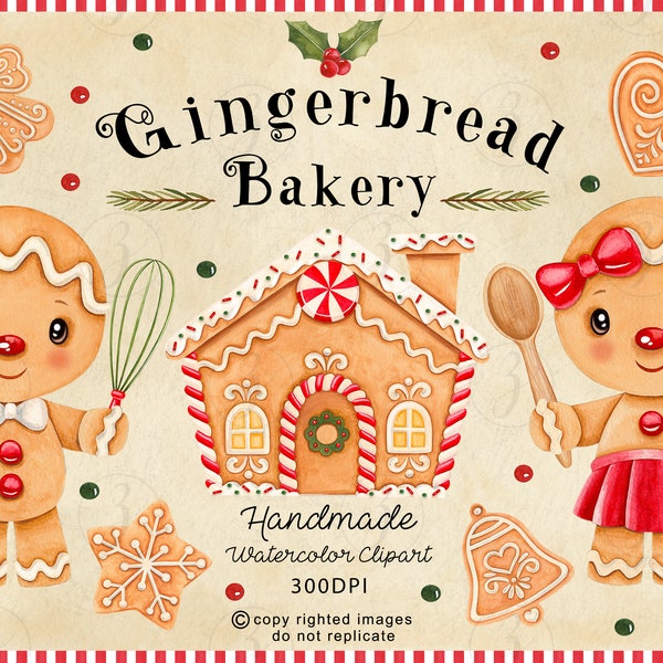 Gingerbread Bakery Clipart - Etsy