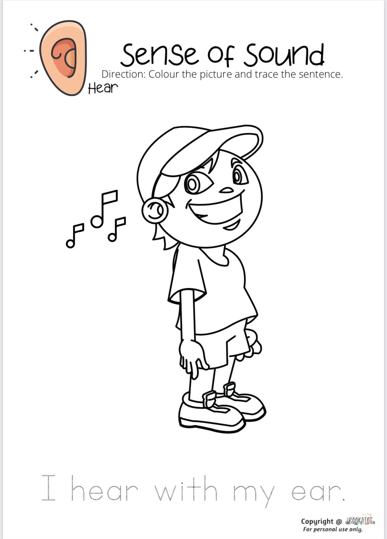 Preschool Kindergarten Printable Worksheet - Our Five Senses ...