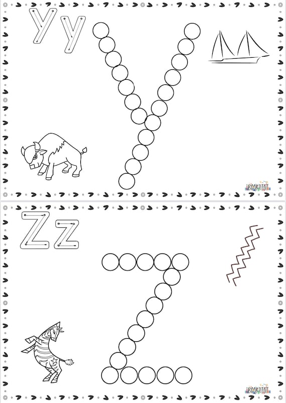 26 Pages of Printable Preschool Learn the Alphabets Dot to Dot - Etsy