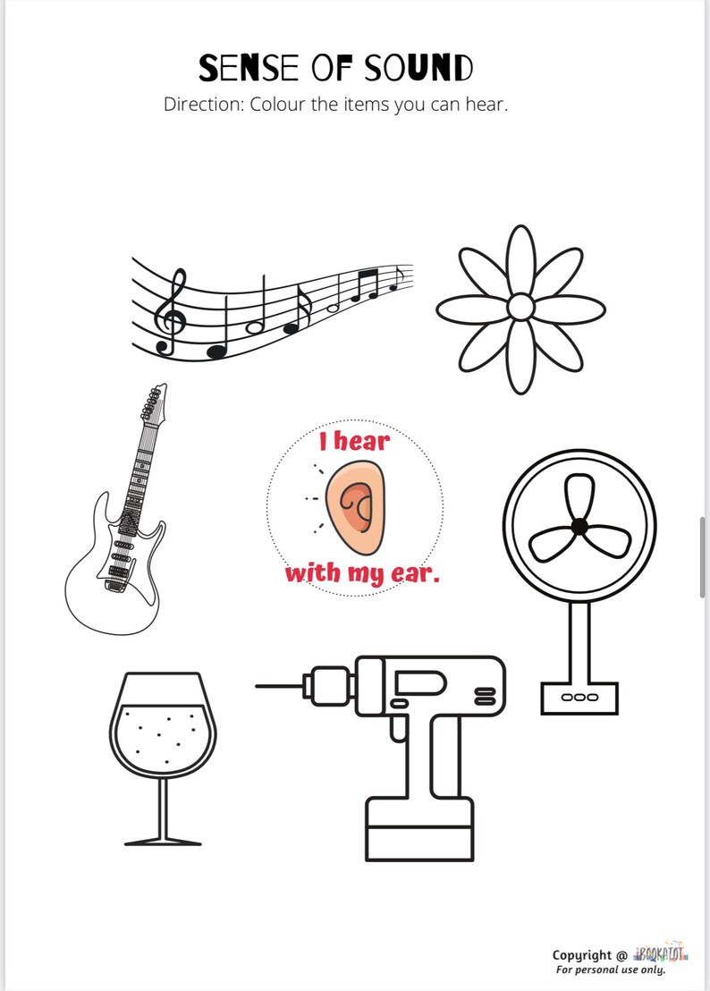 Preschool Kindergarten Printable Worksheet - Our Five Senses ...