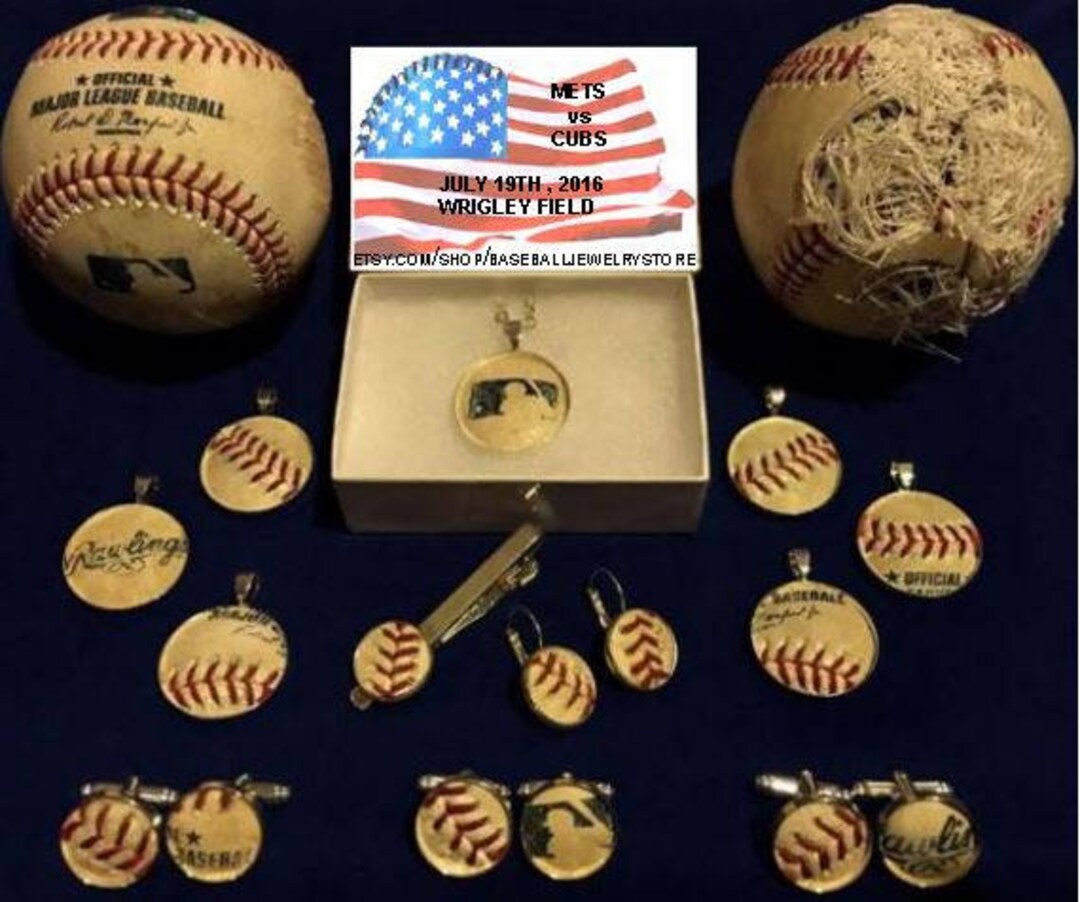 New York Mets Jewelry Made From MLB Authenticated Game Used Baseball ...