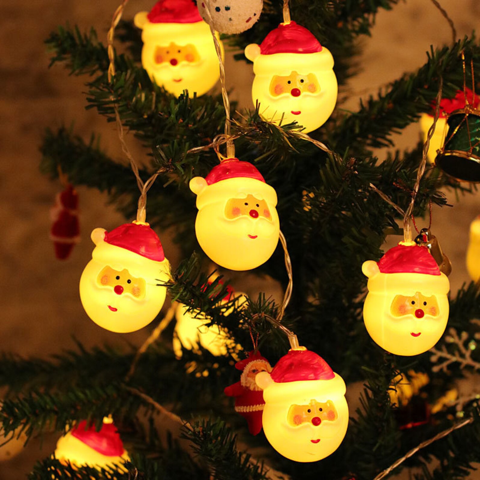 Santa Claus Lights Christmas String Lights Santa Lights - Etsy