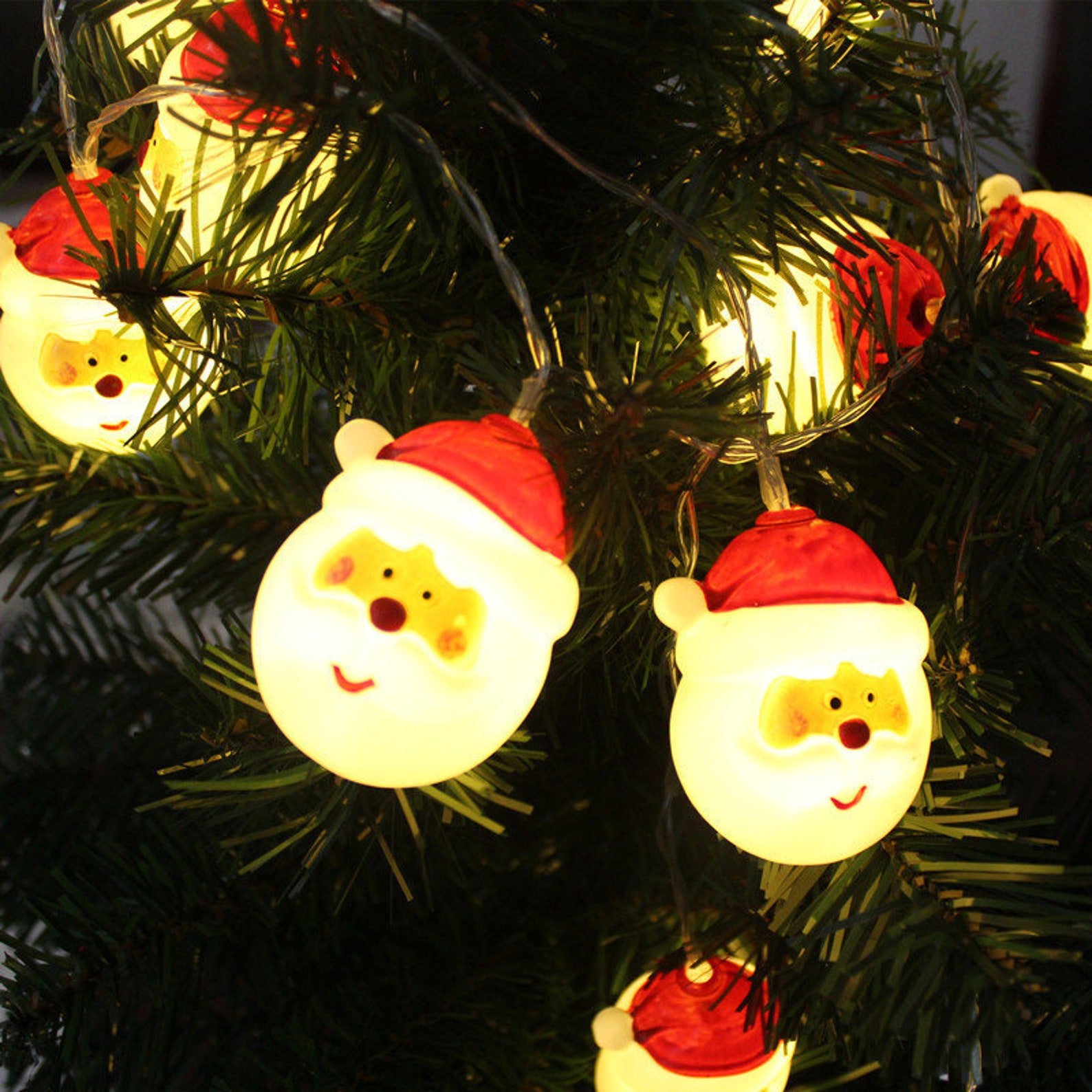 Santa Claus Lights Christmas String Lights Santa Lights - Etsy