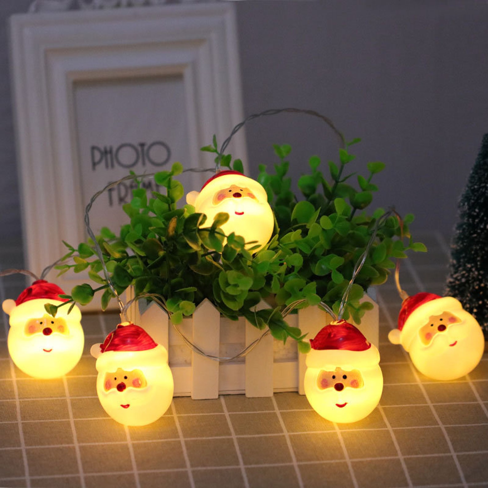 Santa Claus Lights Christmas String Lights Santa Lights - Etsy