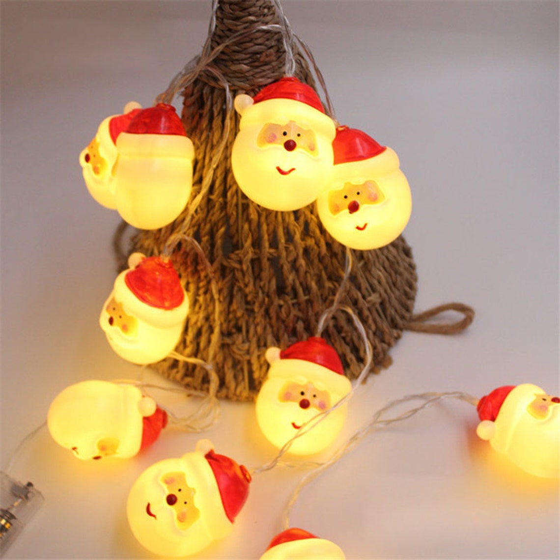 Santa Claus Lights Christmas String Lights Santa Lights - Etsy