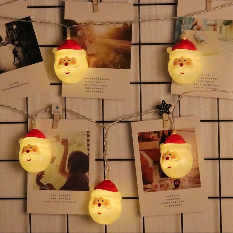 Santa Claus Lights Christmas String Lights Santa Lights - Etsy