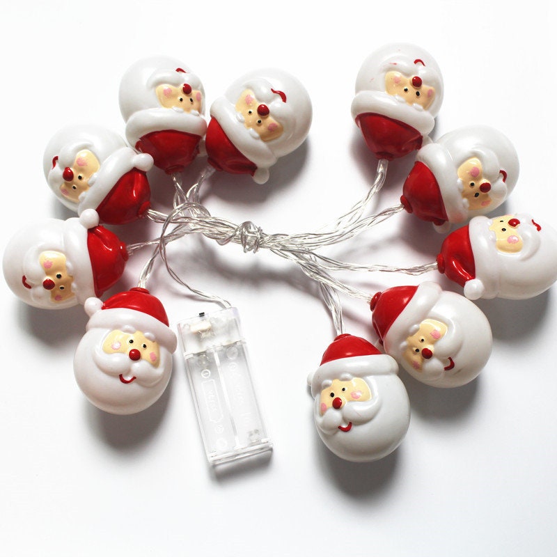 Santa Claus Lights Christmas String Lights Santa Lights - Etsy