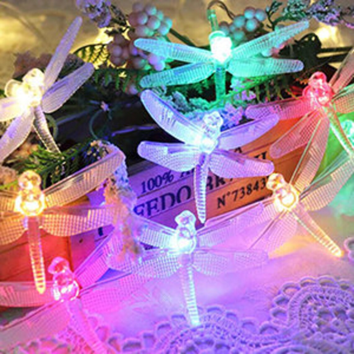 Dragonfly String Lights Outdoor Solar Powered Fairy Lights - Etsy