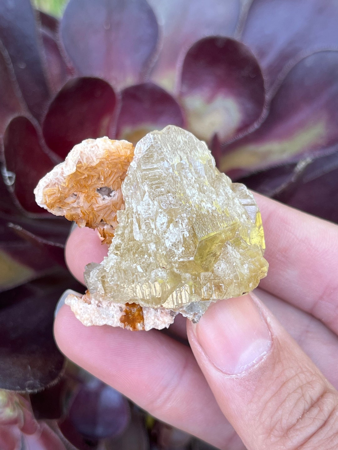Rare Cerussite Crystal With Barite From Touissit, Morocco 78g Raw ...