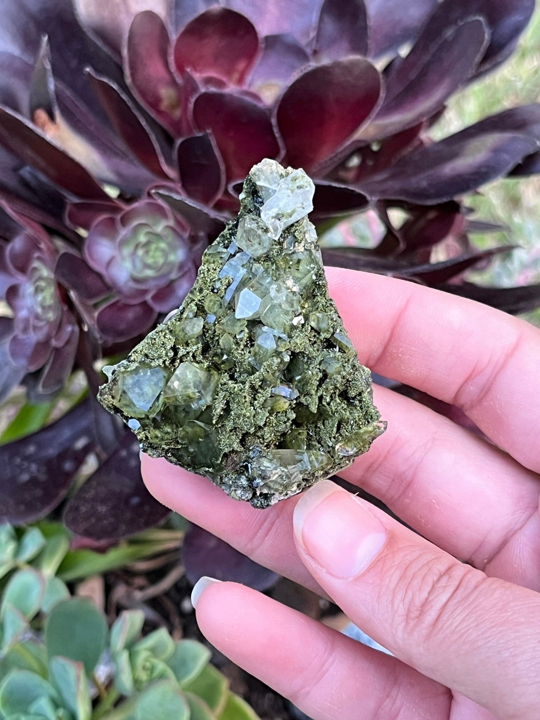 Sparkly Fairy Forest Quartz | New Find! Raw Green Epidote and Water ...