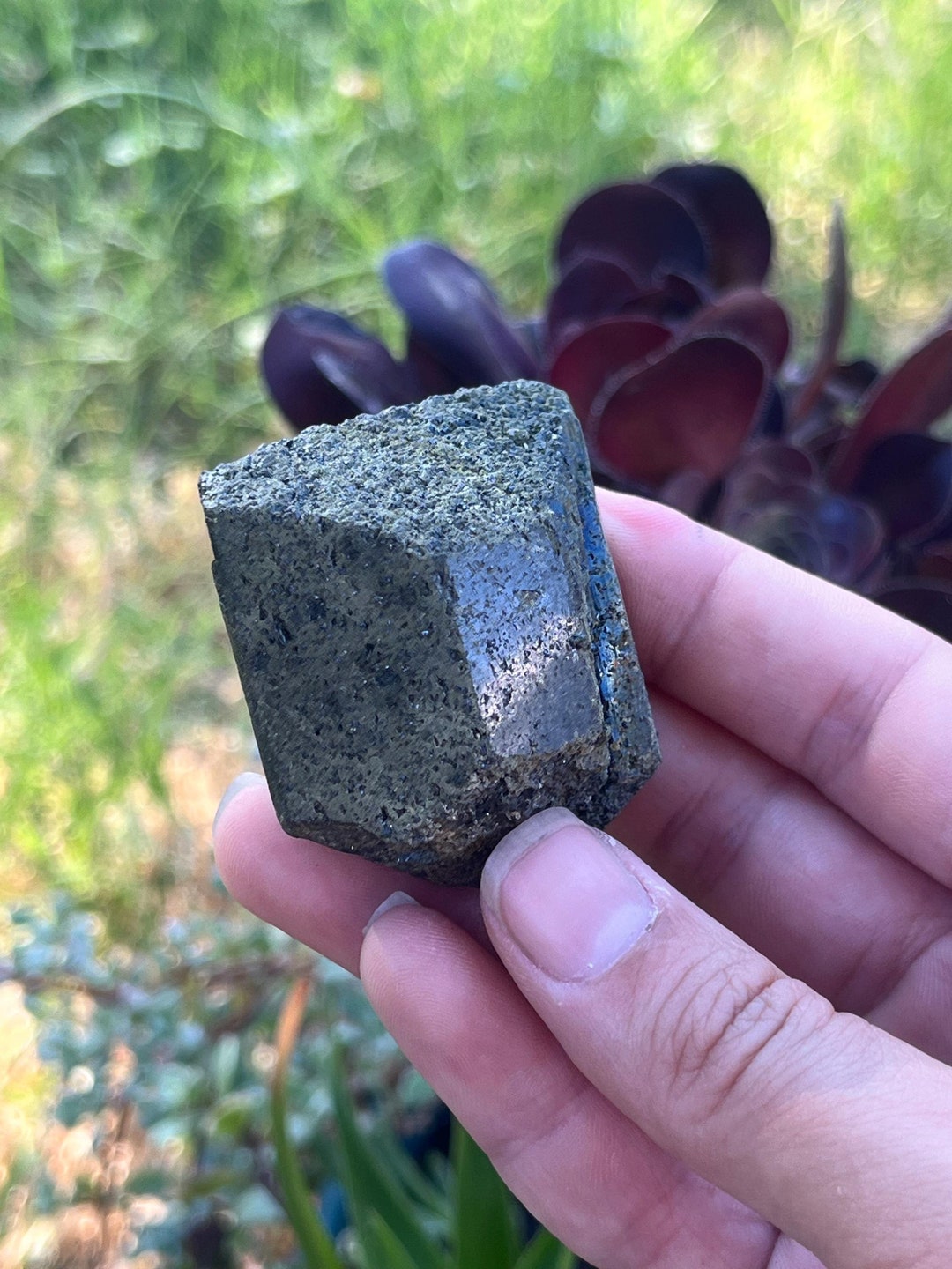 Large Terminated Epidote Crystal With Magnetite Inclusions | Raw ...
