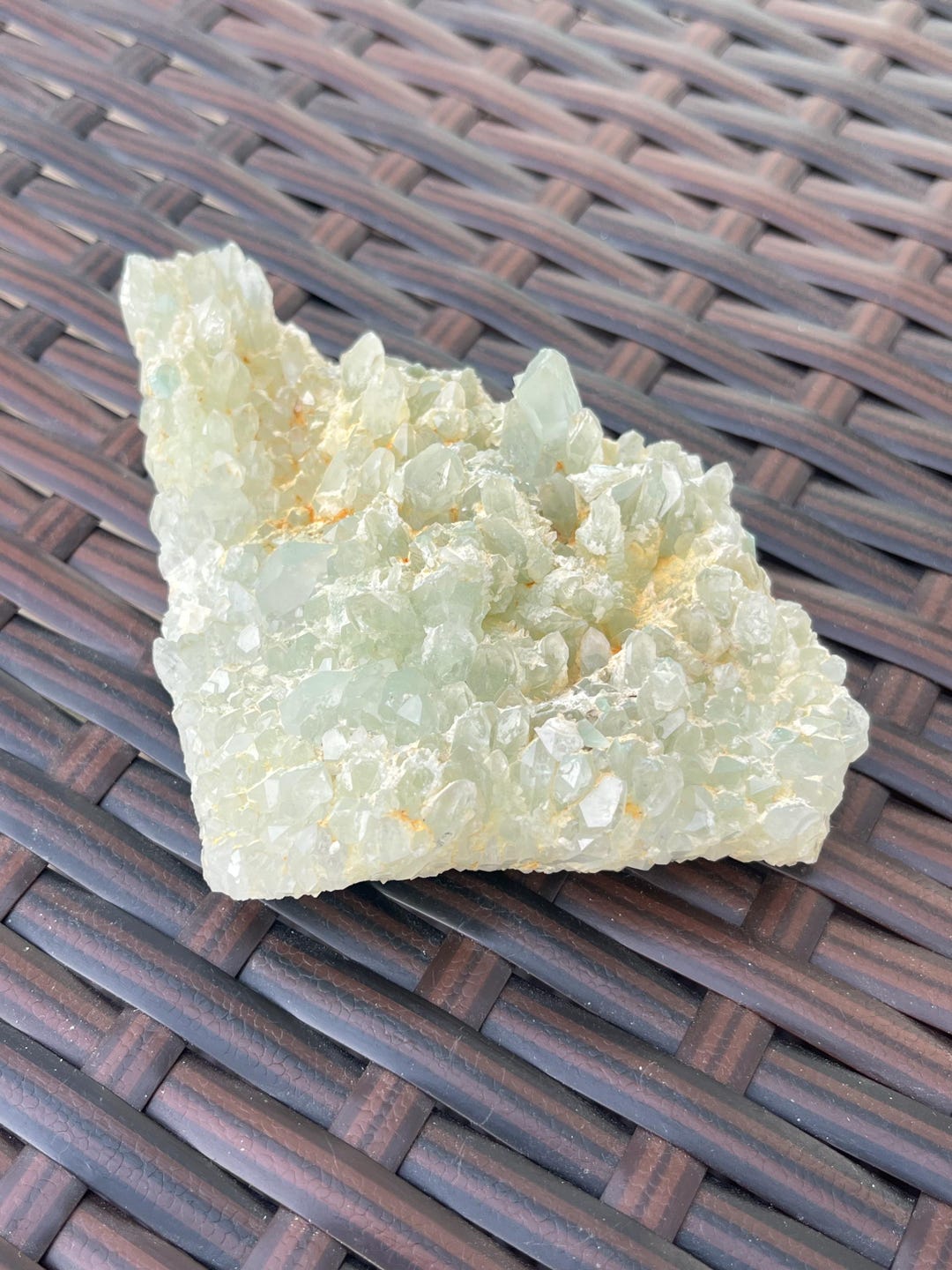 Large Chlorite Included Quartz Cluster With Feldspar Layer | Raw Light ...