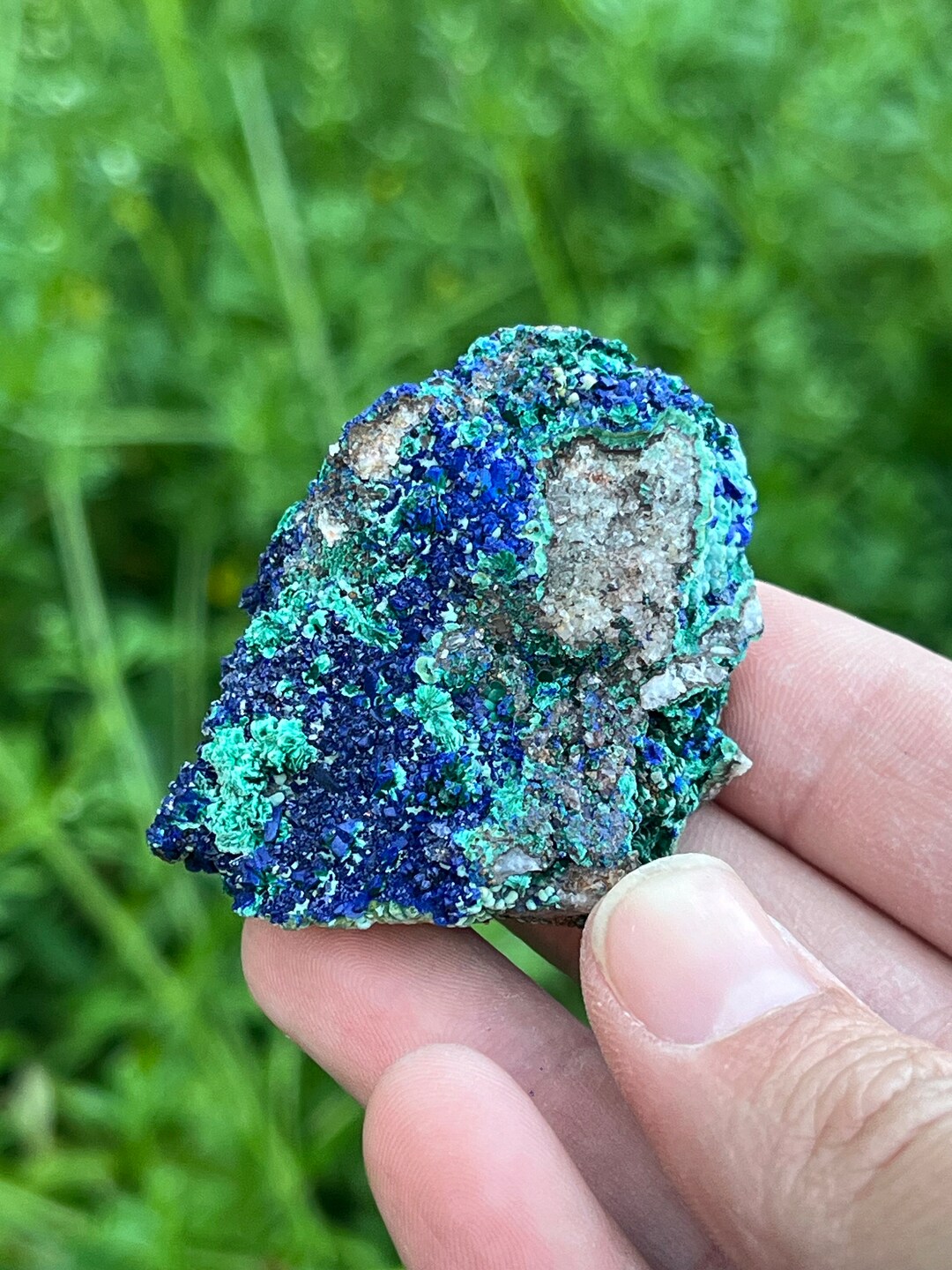 Raw Azurite Malachite Crystal on Matrix From Sidi Ayed, Morocco ...