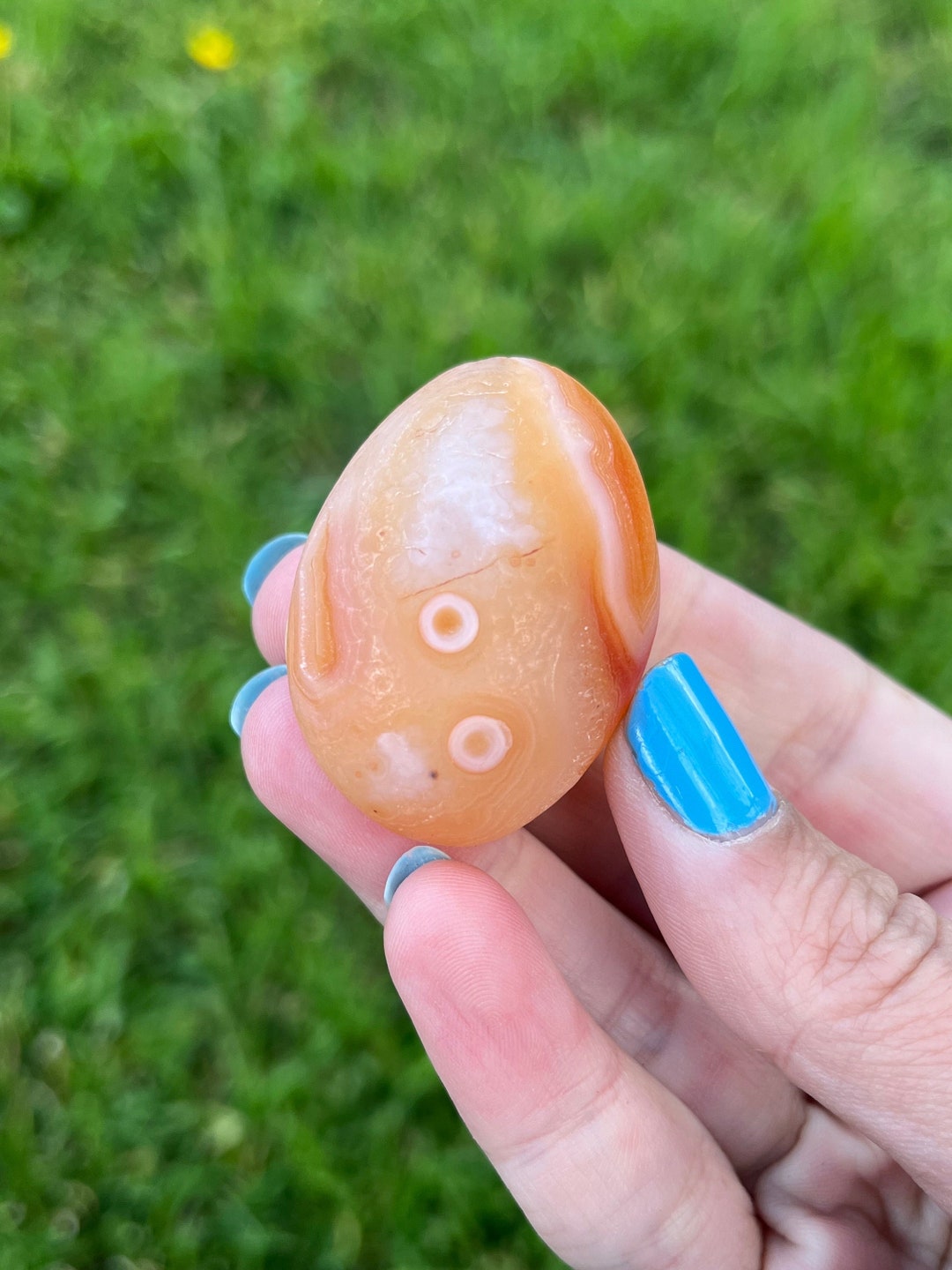 Orange and White Gobi Eye Agate Gobi Desert Mongolia Agate Rare ...