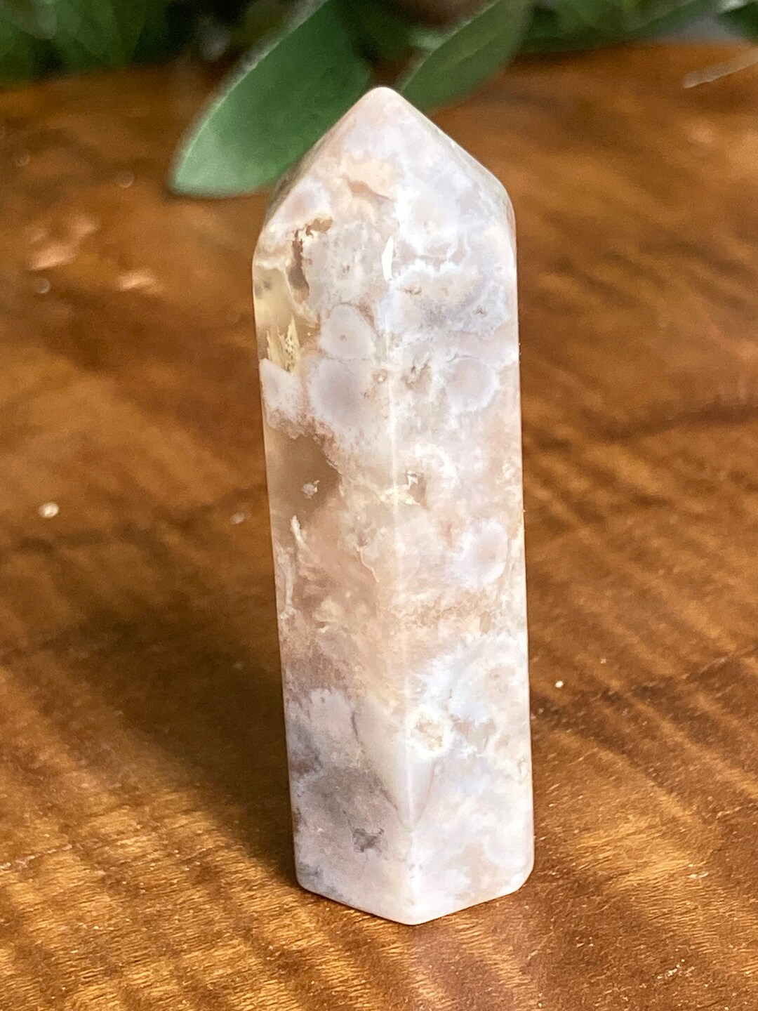 Pink Flower Agate Mini Healing Tower | Flower Agate Crystal Wand ...