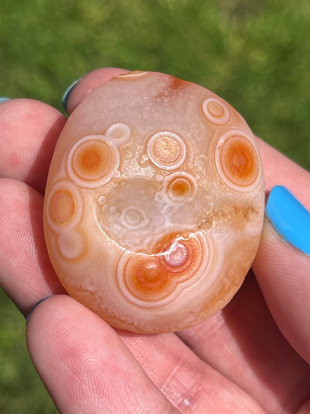 Orange and White Gobi Eye Agate | Gobi Desert Mongolia Agate | Rare ...
