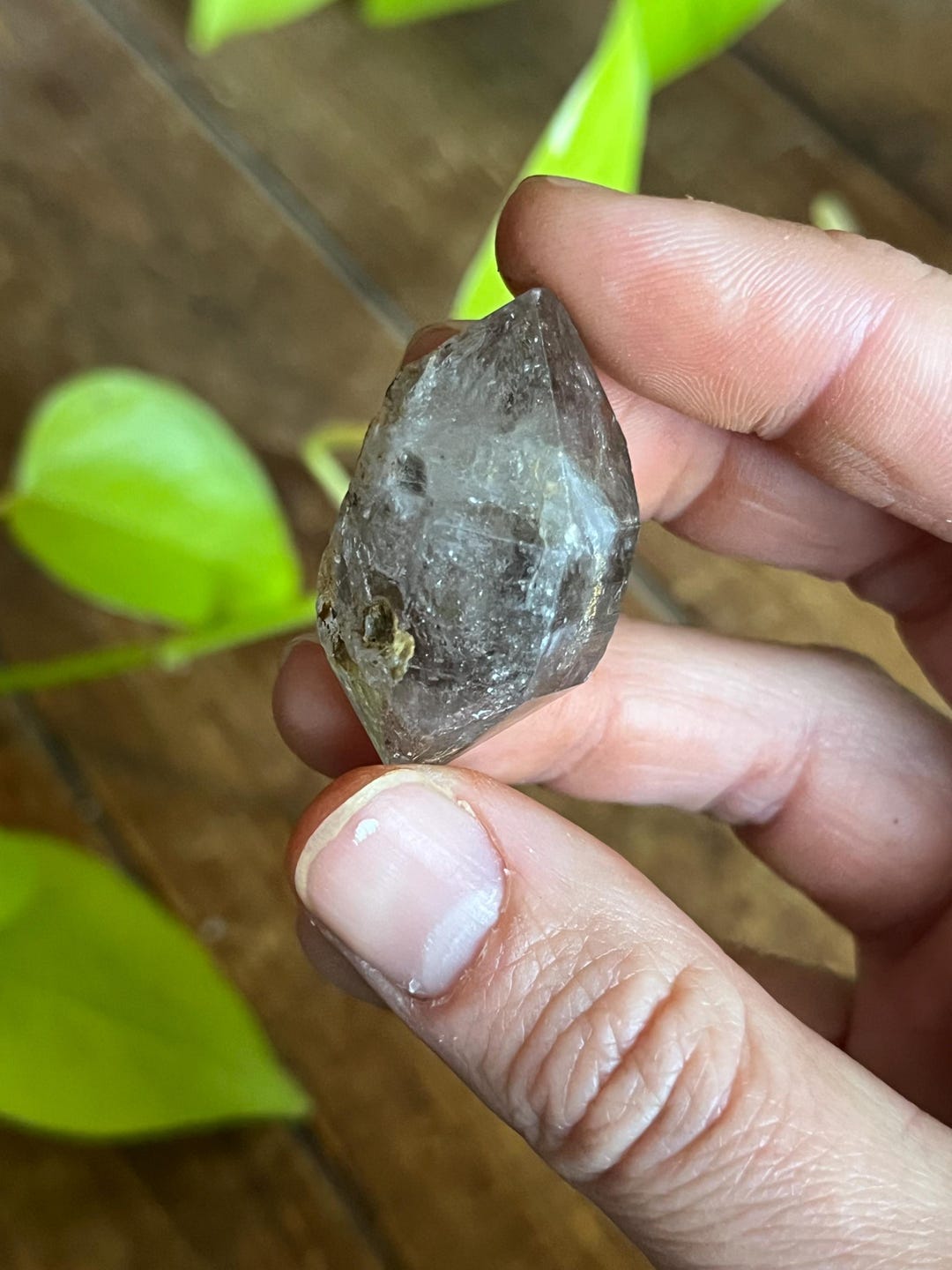 Double Terminated Smoky Window Quartz Crystal | Healing Stone - Etsy