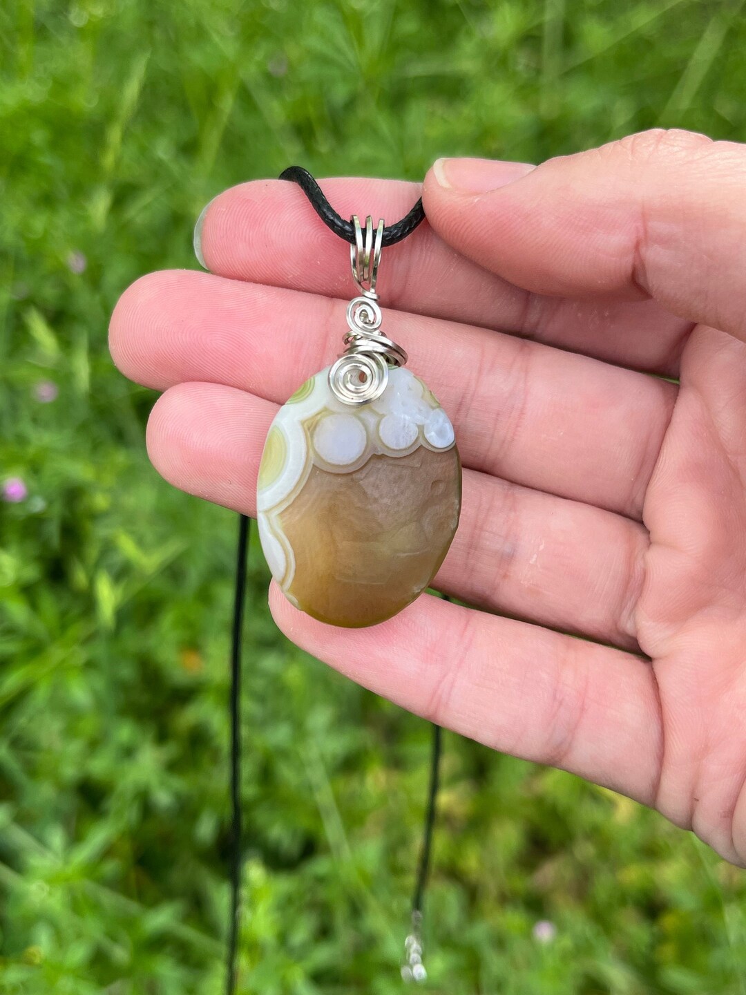 Beautiful Gobi Eye Agate Necklace | Rare Inner Mongolia Gobi Eye Agate ...