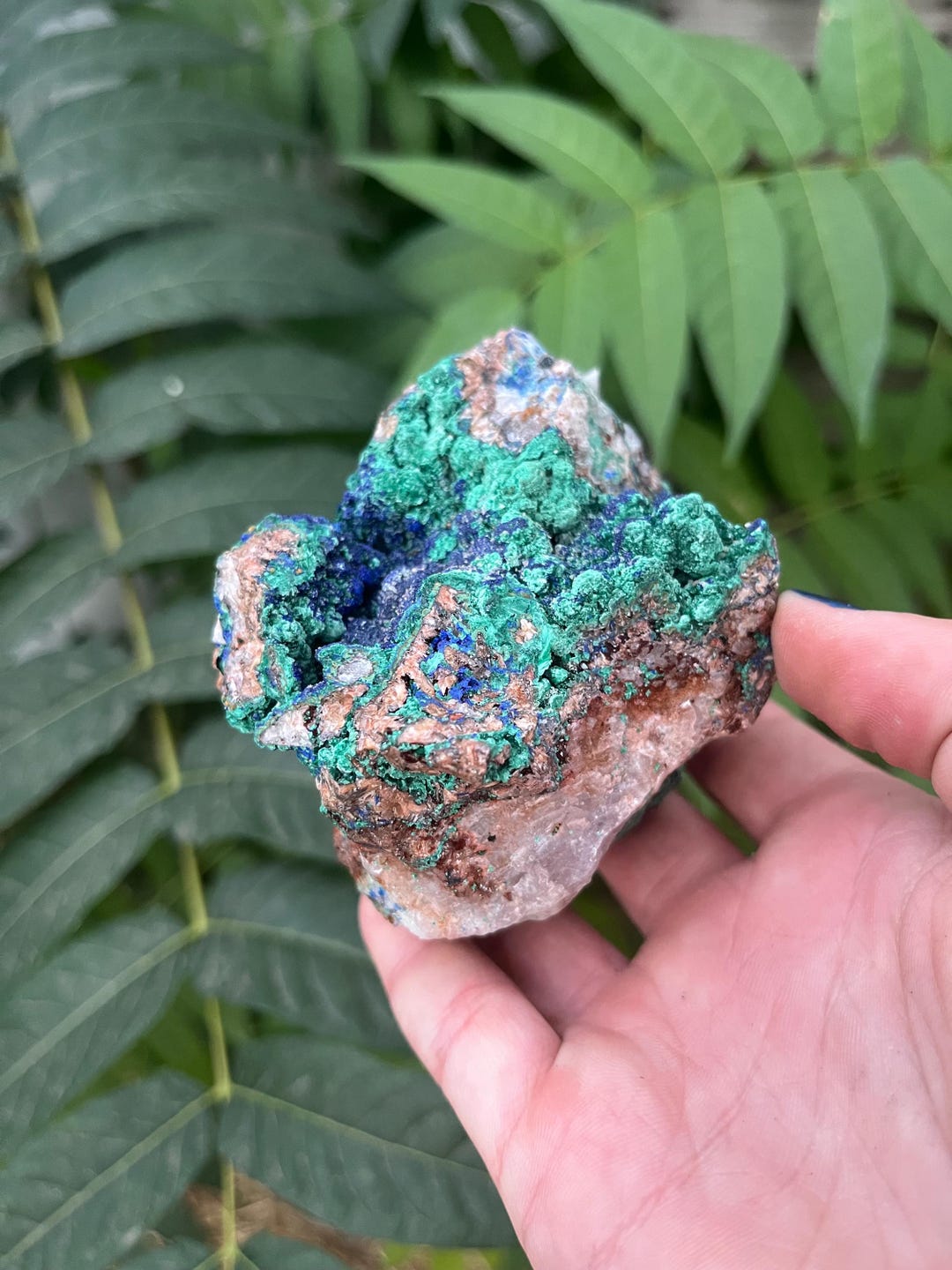 Raw Azurite Malachite Crystal on Matrix 420g From Sidi Ayed, Morocco ...