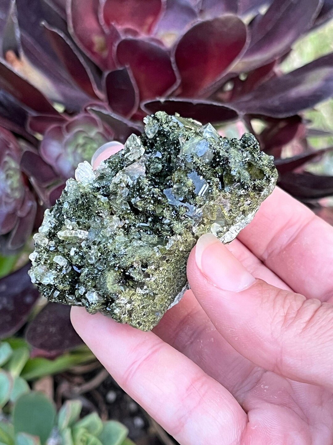 Sparkly Fairy Forest Quartz | New Find! Raw Green Epidote and Water ...