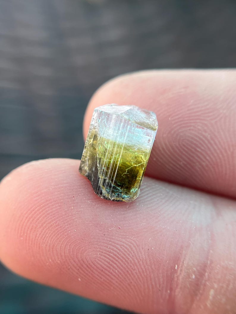 Raw Bi Color Tourmaline Point From Stak Nala | Pink Green Tourmaline ...