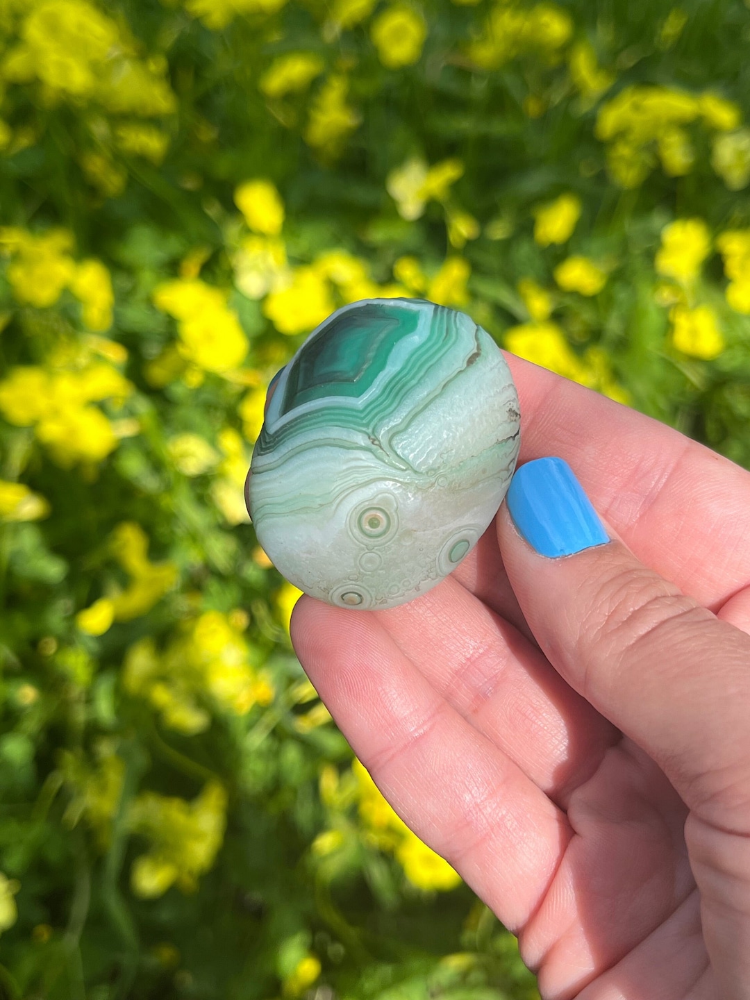 Green, Black and White Gobi Eye Agate | Gobi Desert Mongolia Agate ...