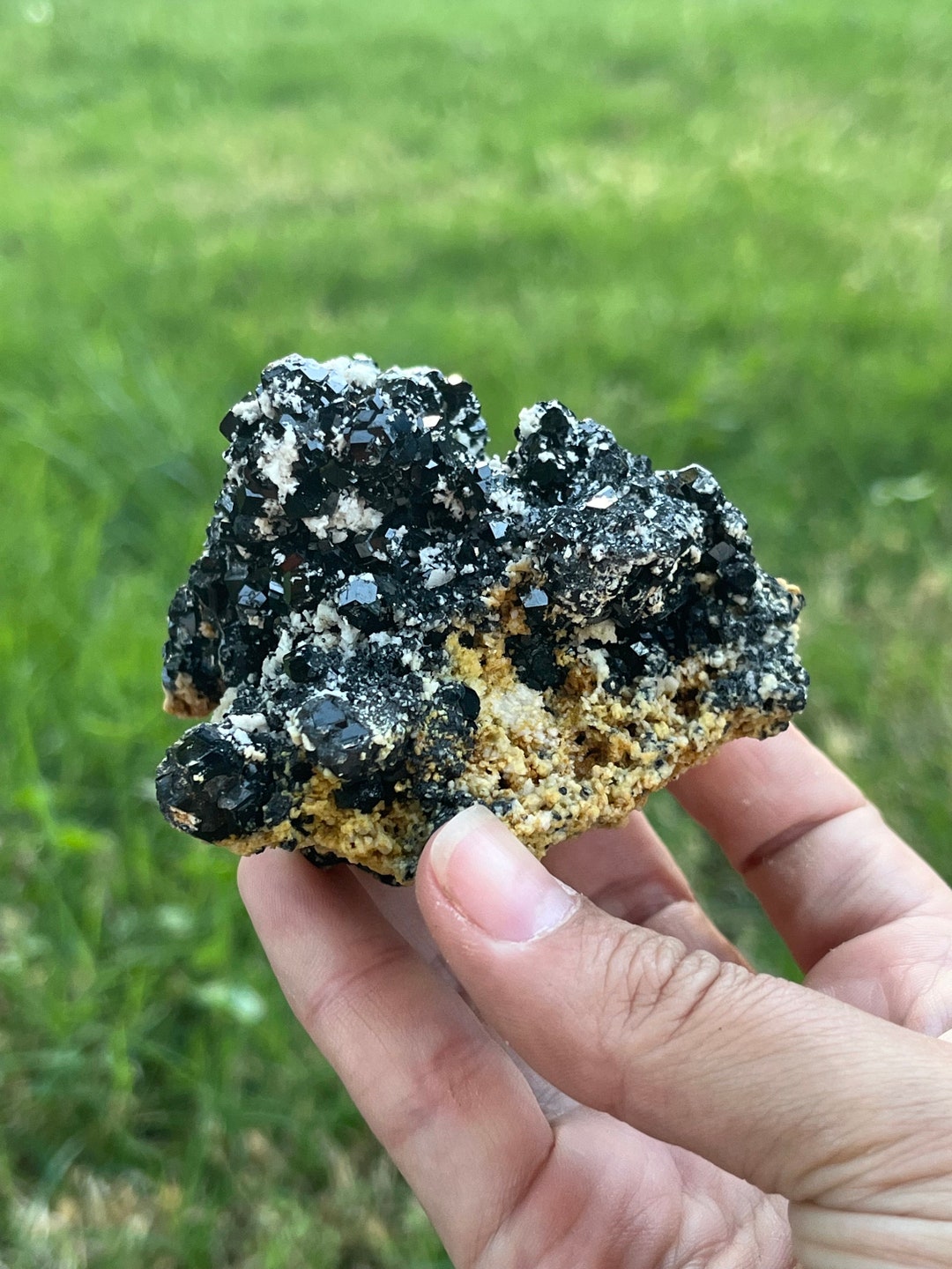 Raw Black Tourmaline Crystal Cluster W Hyalite Opal, Namibia | Natural ...