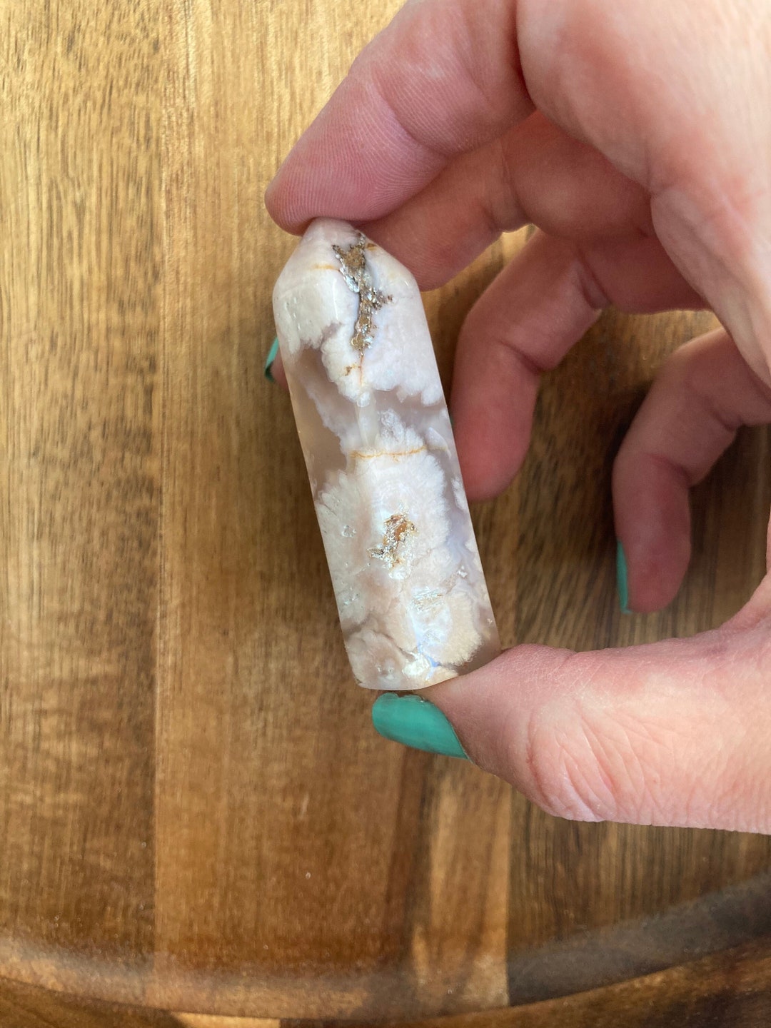 Pink Cherry Blossom Agate Mini Healing Tower Sakura Blossom Crystal ...