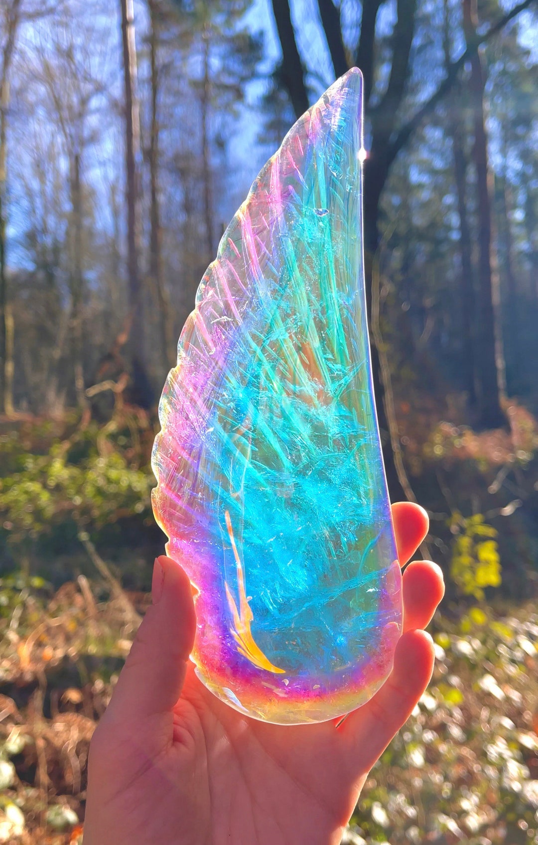 Preorder Large Angel Aura Quartz Wings: Iridescent Crystal Decor - Etsy