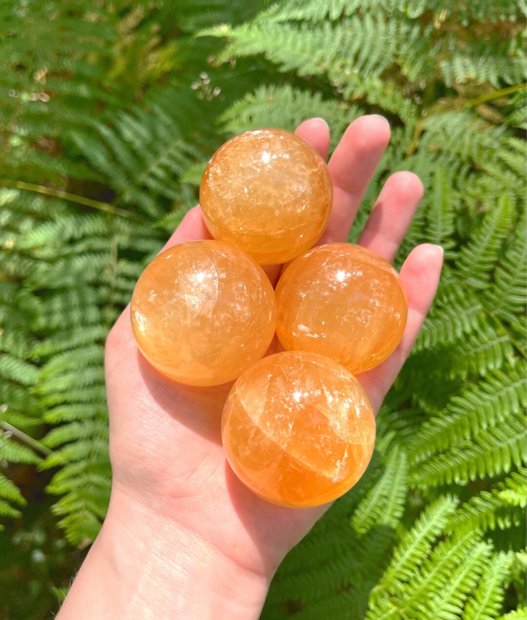 Optical Honey Calcite Crystal Spheres With Rainbows - Etsy