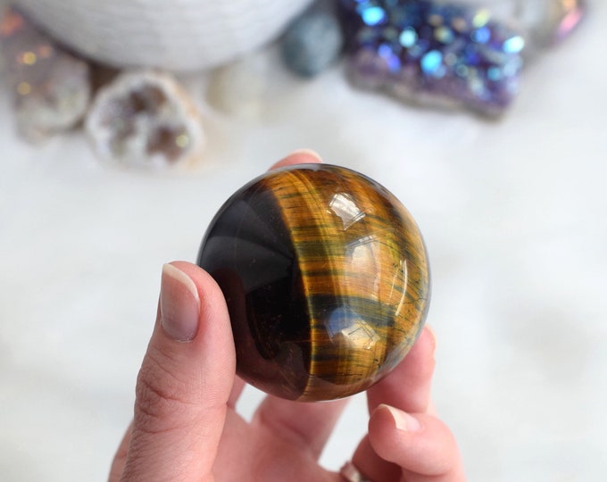 Large Blue Tigers Eye Crystal Ball Sphere - Etsy