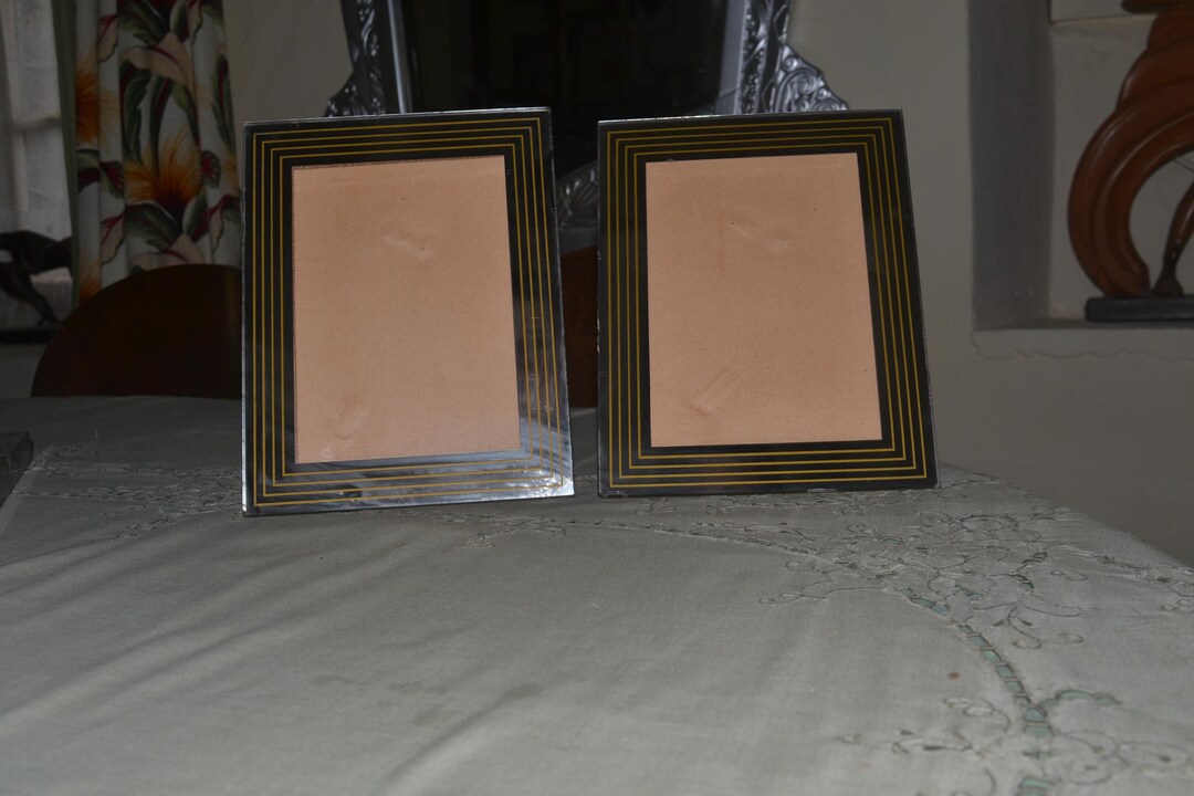 French Pair of Art Deco Glass Photo Frames - Etsy