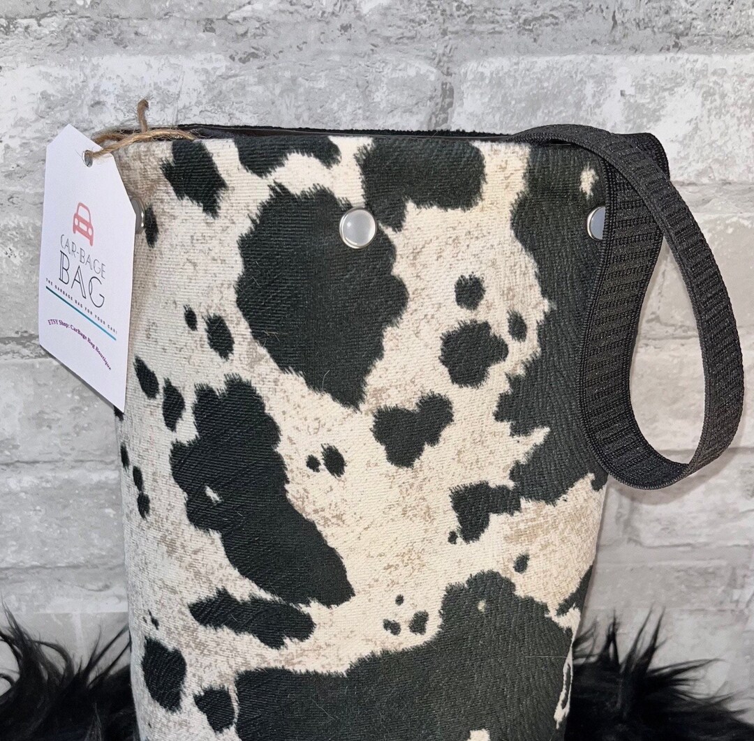 Cow Car Garbage Can, Cowhide Car Garbage Bag, Western Car Accessories ...