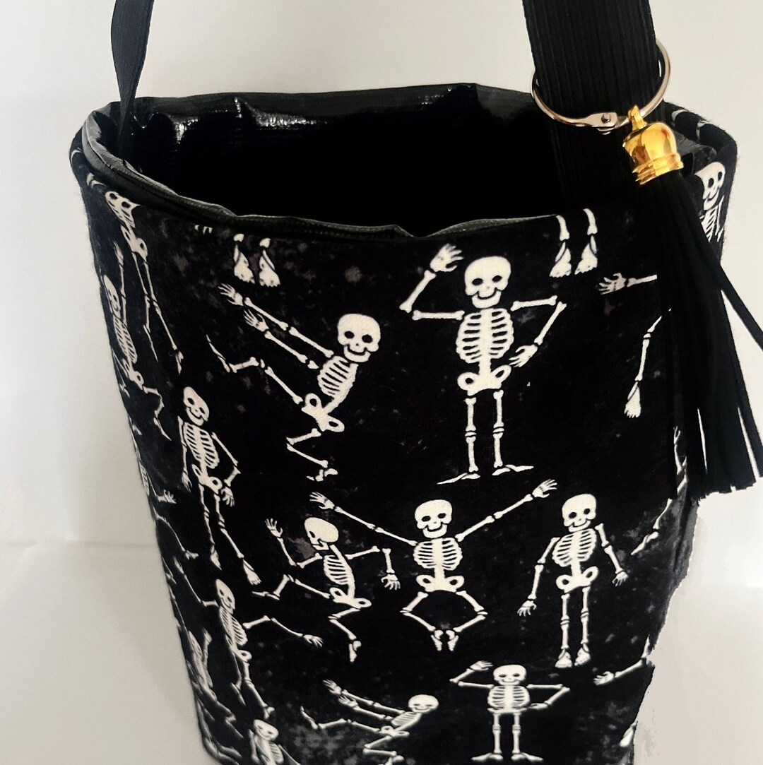Car Trash Can, Gothic Car Accessories, Skelton Print Bag, Halloween Car ...