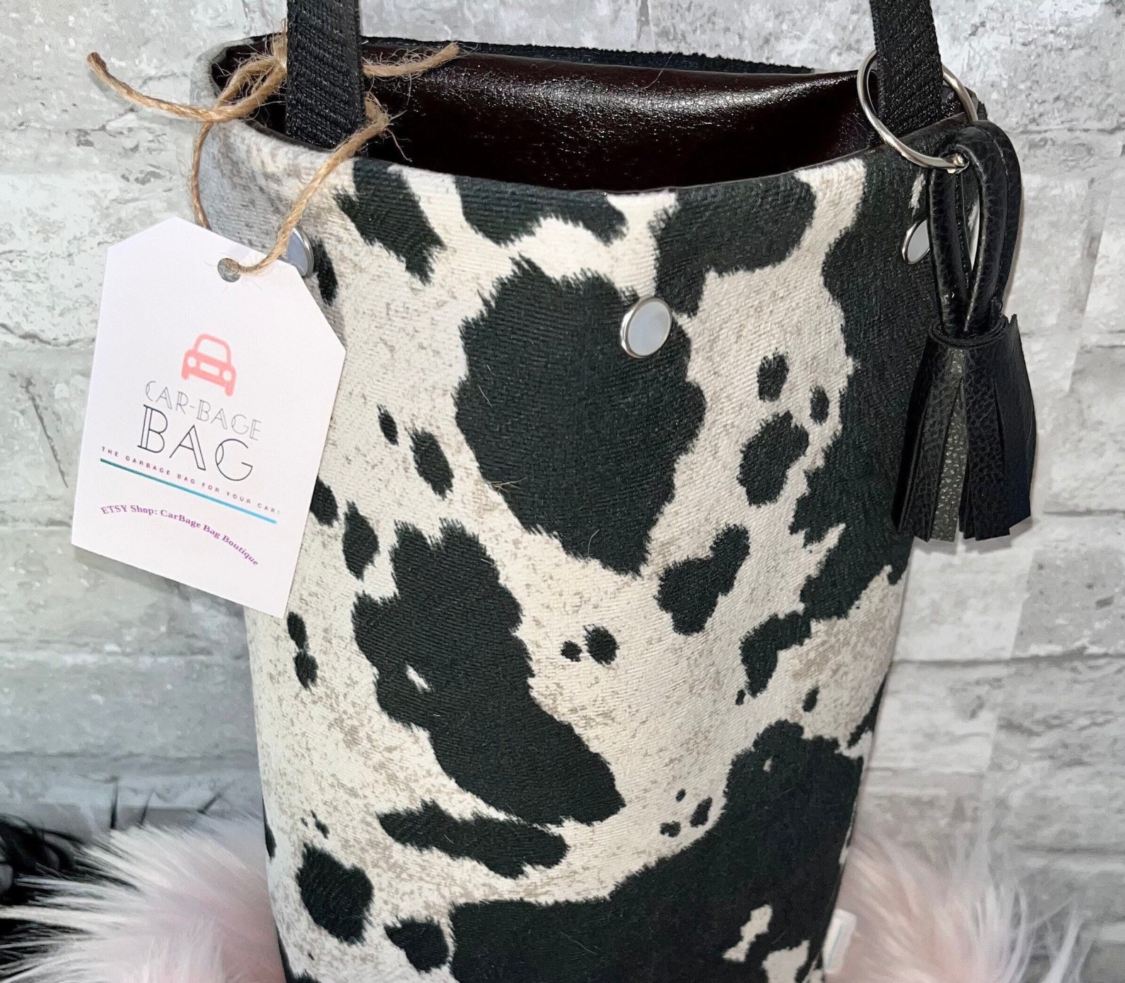 Cow Car Garbage Can Cowhide Car Garbage Bag Western Car - Etsy