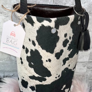 Cow Car Garbage Can, Cowhide Car Garbage Bag, Western Car Accessories ...