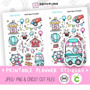 Fun Fair - Printable Stickers - JPG, PNG and Cricut Files - Etsy
