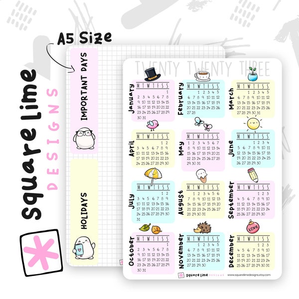 Bullet Journal Stickers Calendar - Etsy