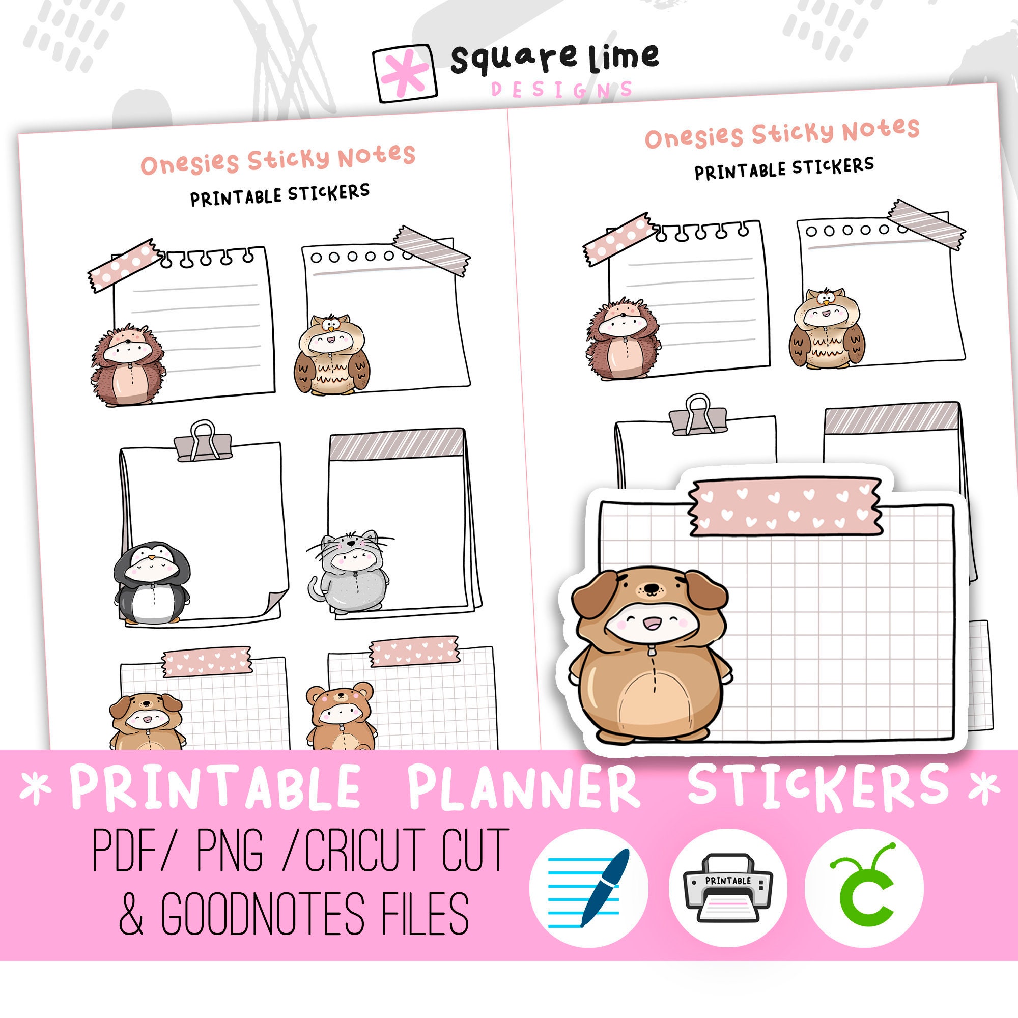 Onesies Sticky Notes - Printable Stickers featuring Little Potato ...