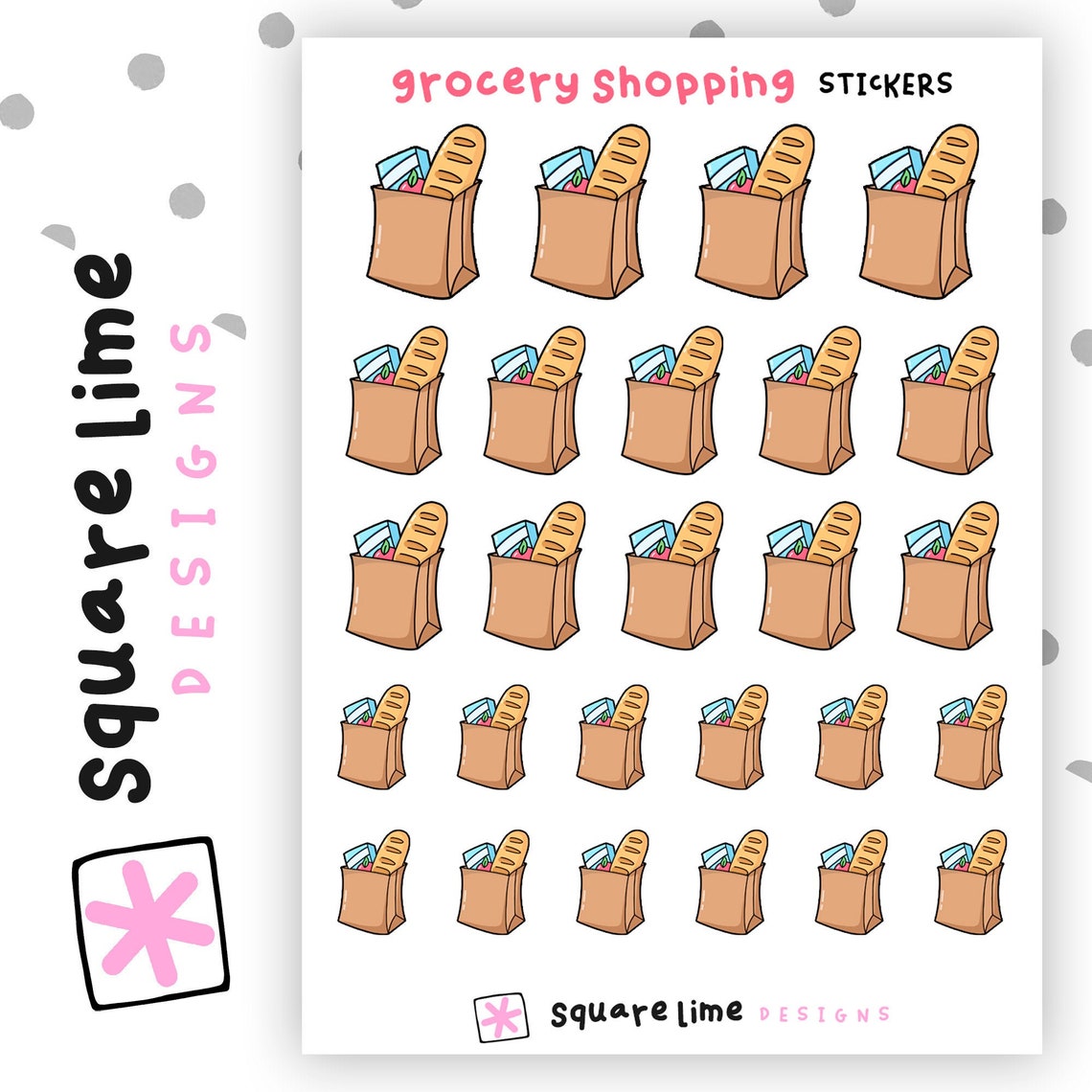 Grocery Shopping Stickers Shopping Planner Stickers Bullet - Etsy