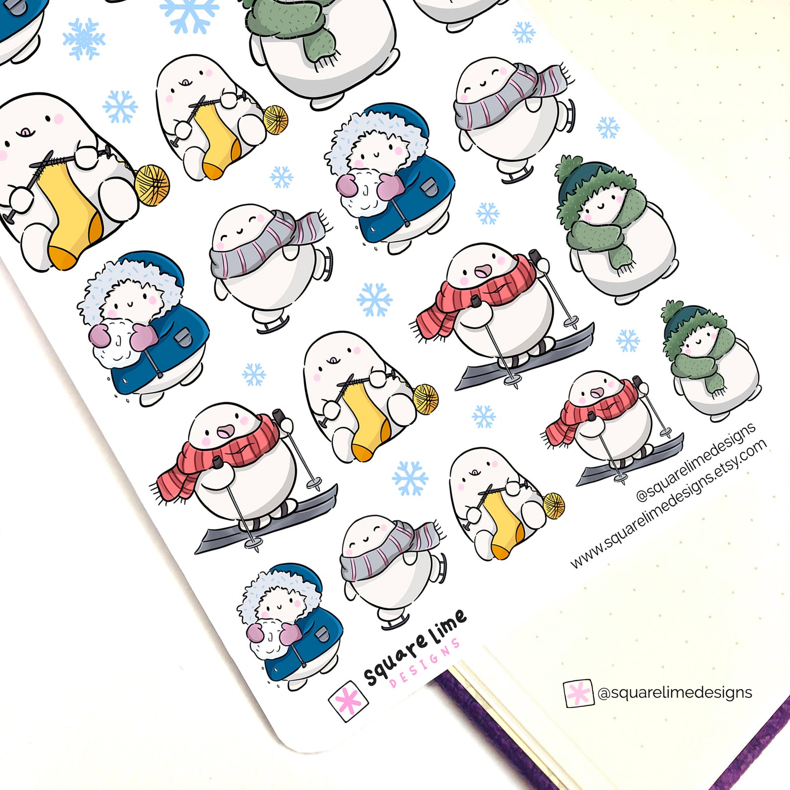 Winter Printable Stickers Featuring Little Potato Digital - Etsy