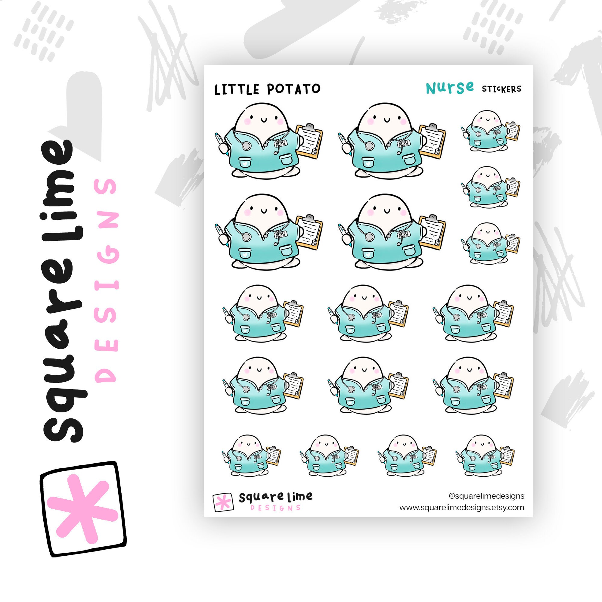 Nurse Stickers – Printable & Digital Designs – Little Potato Planner ...