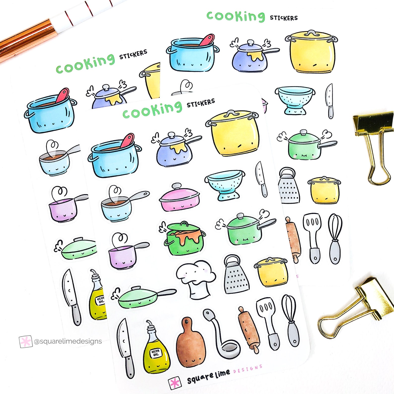 Cooking Stickers Planner Stickers Diary Stickers Cute - Etsy
