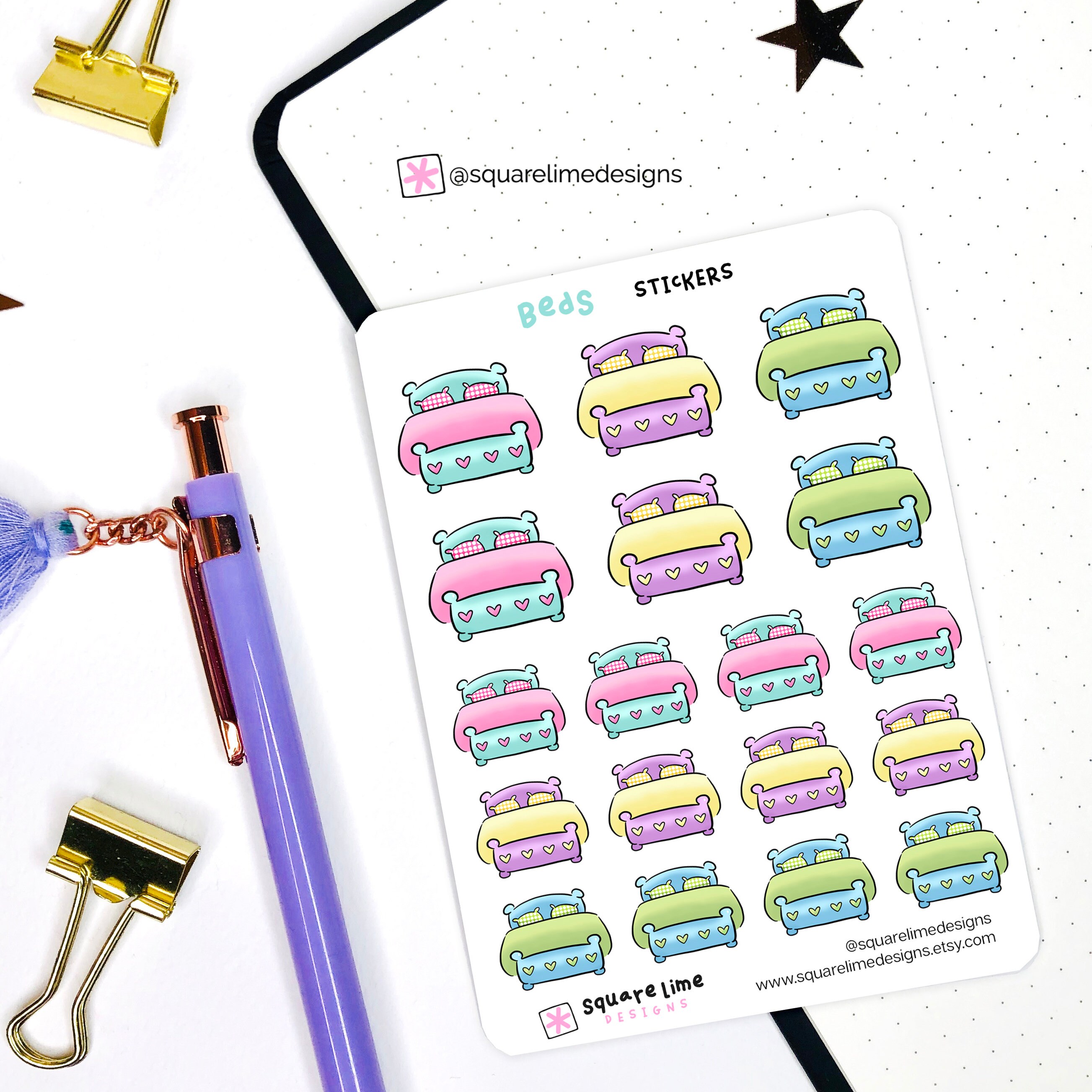 Beds Printable Stickers Digital Stickers PNG Cricut and | Etsy