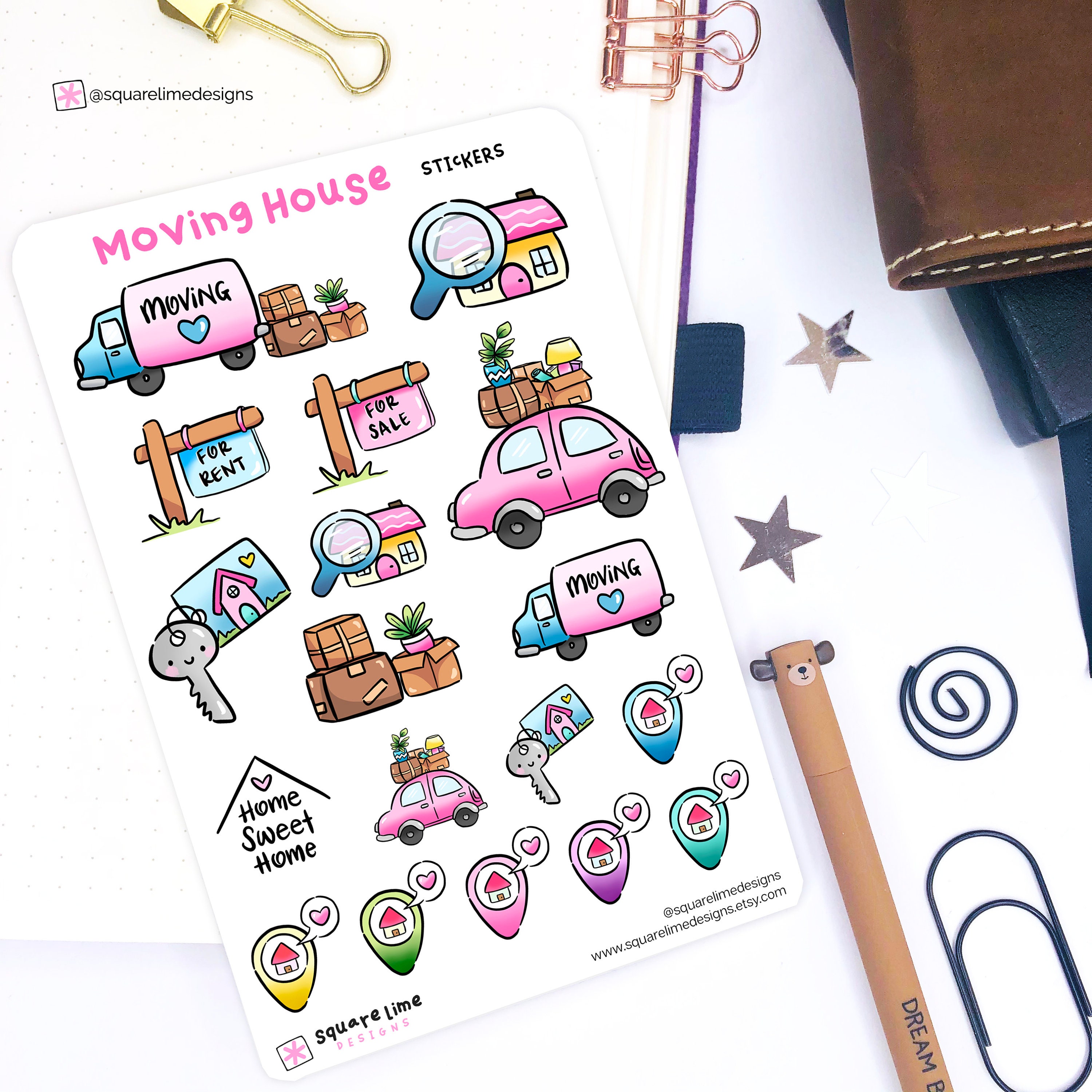 MOVING HOUSE - Printable Stickers — Square Lime Designs